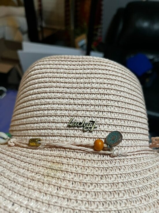 Lucky Brand | Bags | Lucky 7 Usa Floppy Beach Hat With Charmsshells ...